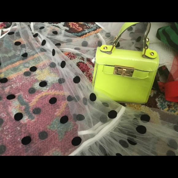 Bags | Neon Color Pop Cutest Mini Bag W Chain | Poshmark